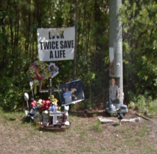 Ryan Mancuso Roadside Memorial | White Crosses